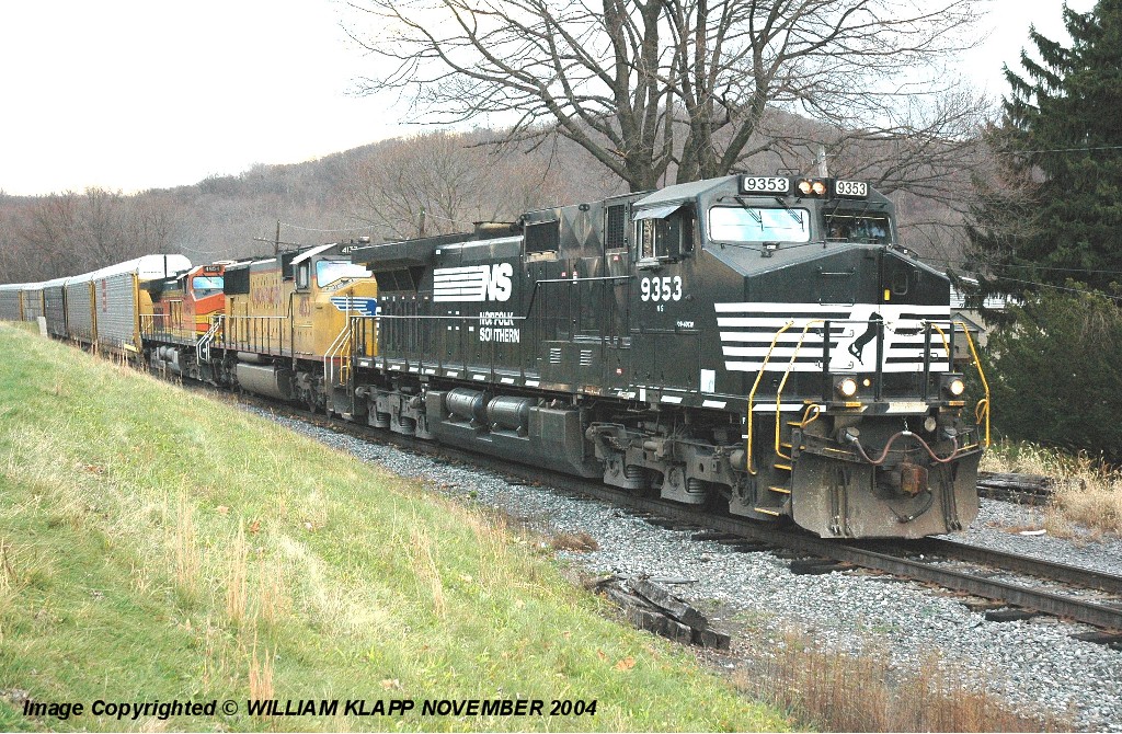 NS 11R/CP 412 NS 9353 Up 4133 BNSF 4554